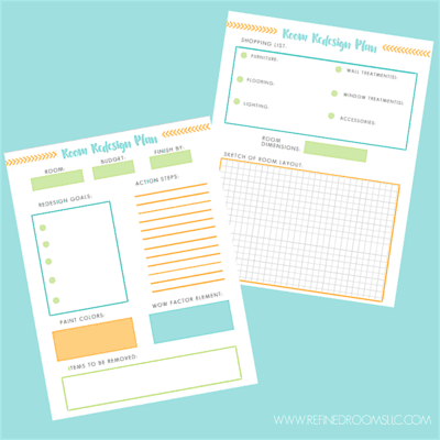 Room Design Planner Printable: Organize Your Room Makeover