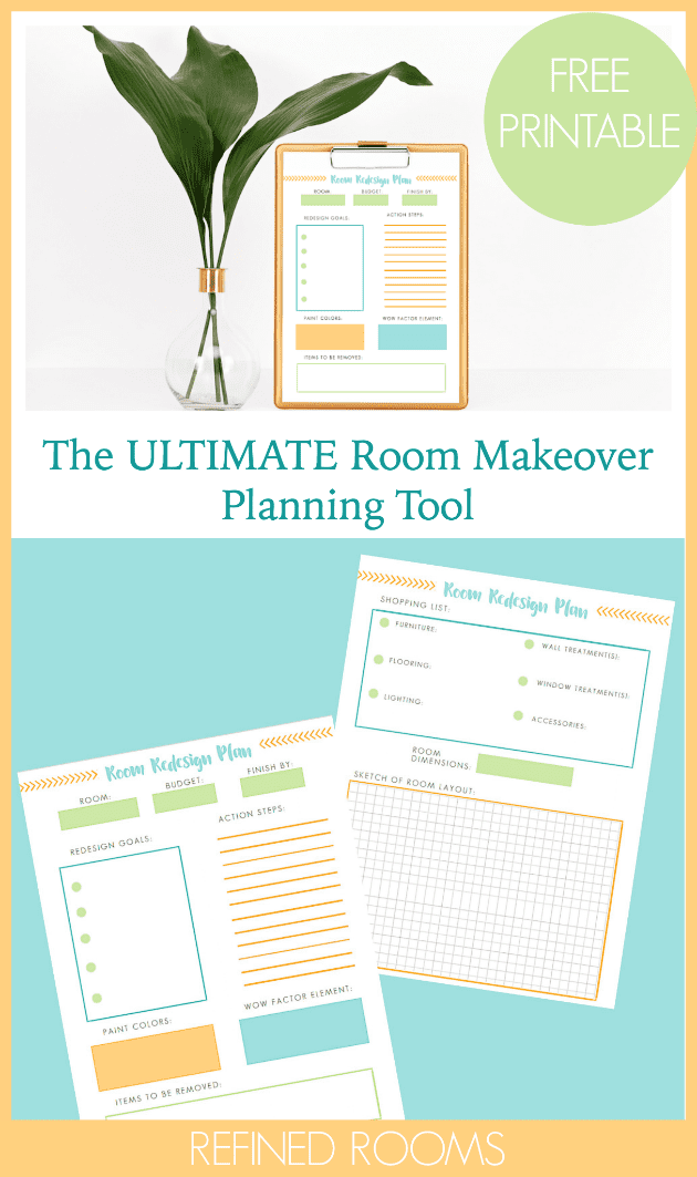Room Design Planner Printable: Organize Your Room Makeover